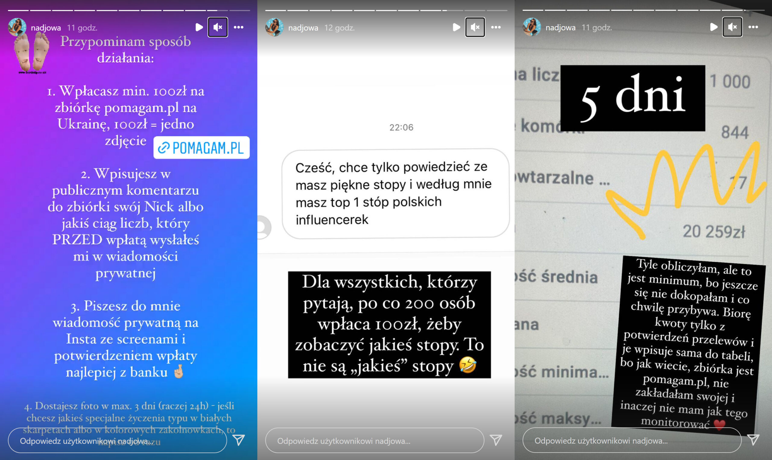 Nadjowa sprzedaje zdjęcia stóp, by pomóc Ukrainie | Kozaczek